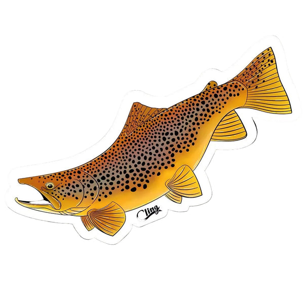 Cling Sticker - Striking Brown Trout – Montrose Anglers